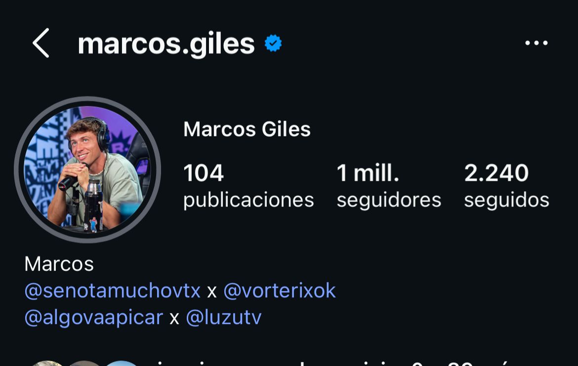 Marcos Giles llegó al millón de seguidores: el impactante motivo de su ...